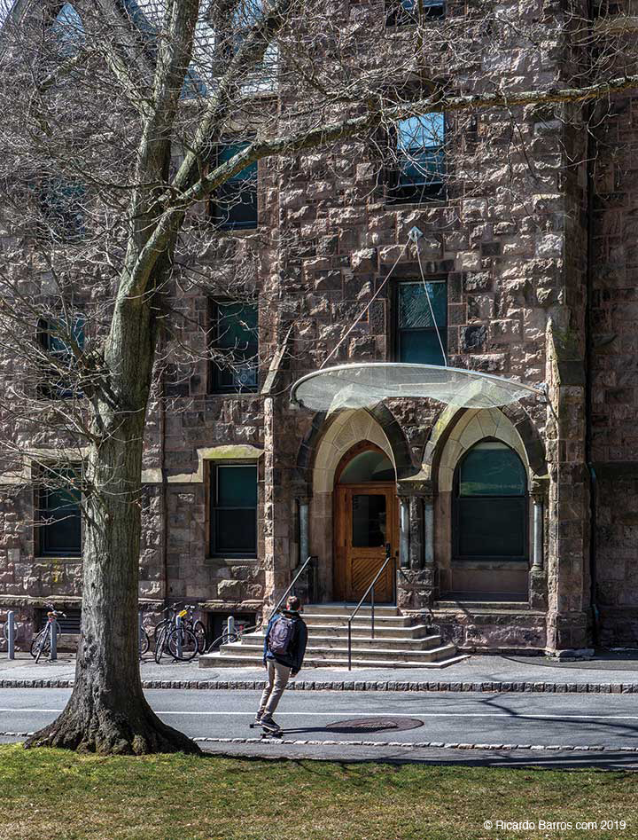 On the Campus: A Skateboarder on Elm Drive | Princeton Alumni Weekly