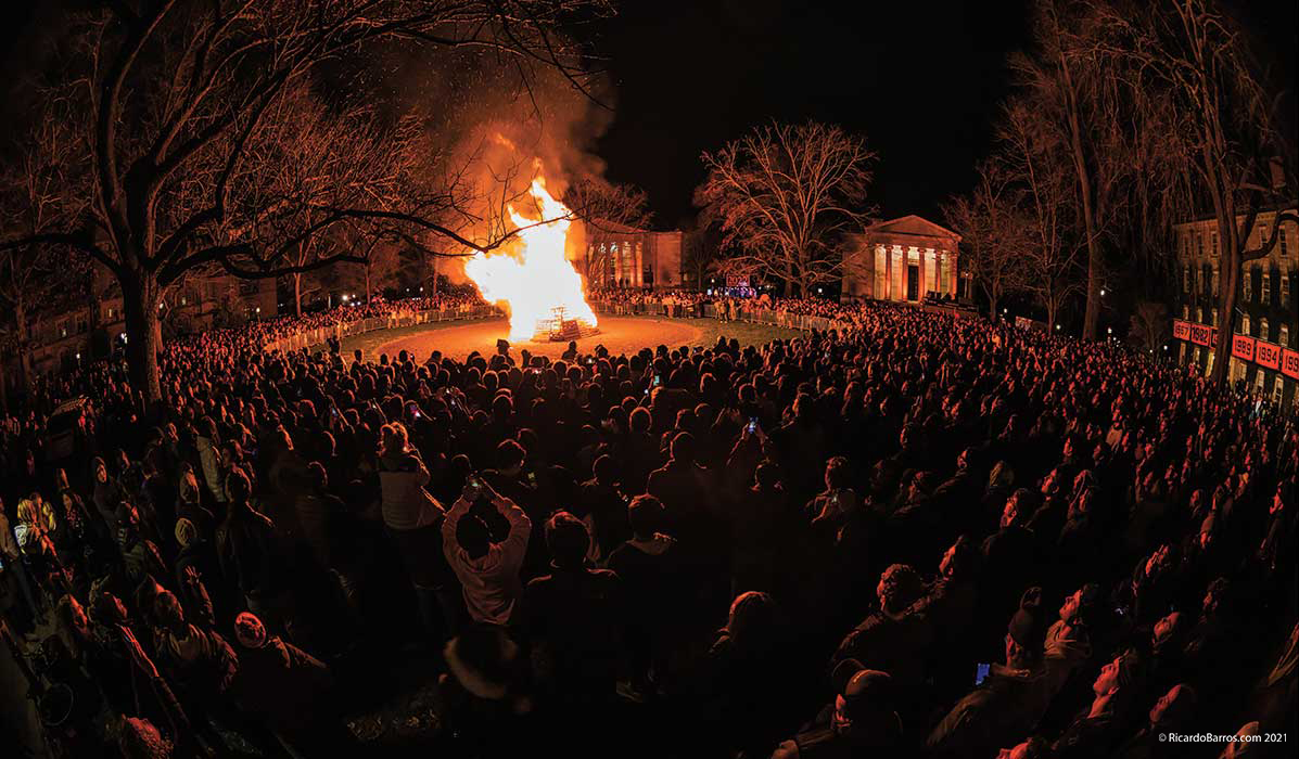 Campus Photo: Bonfire on Cannon Green | Princeton Alumni Weekly